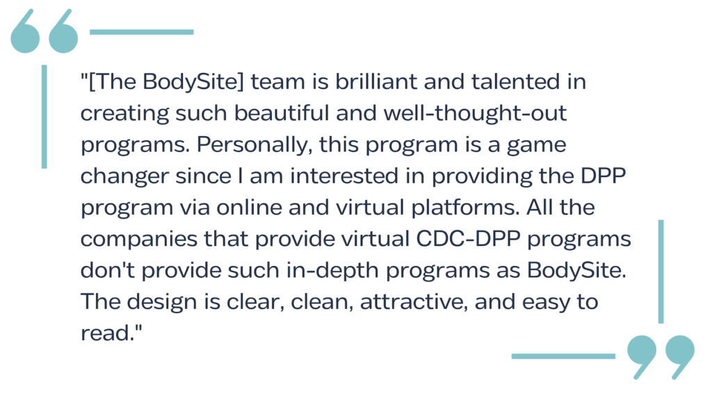 Online Diabetes Prevention Program on BodySite - BodySite Remote ...